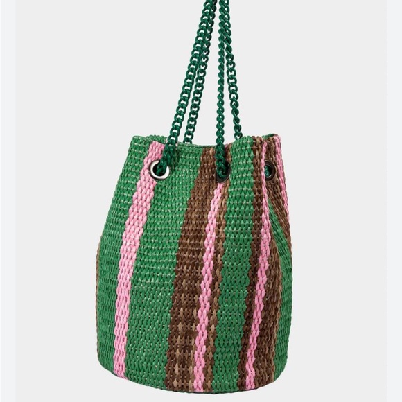 Maria La Rosa | Bags | Nwt Anthropologie Maria La Rosa Green Stripe Bag ...